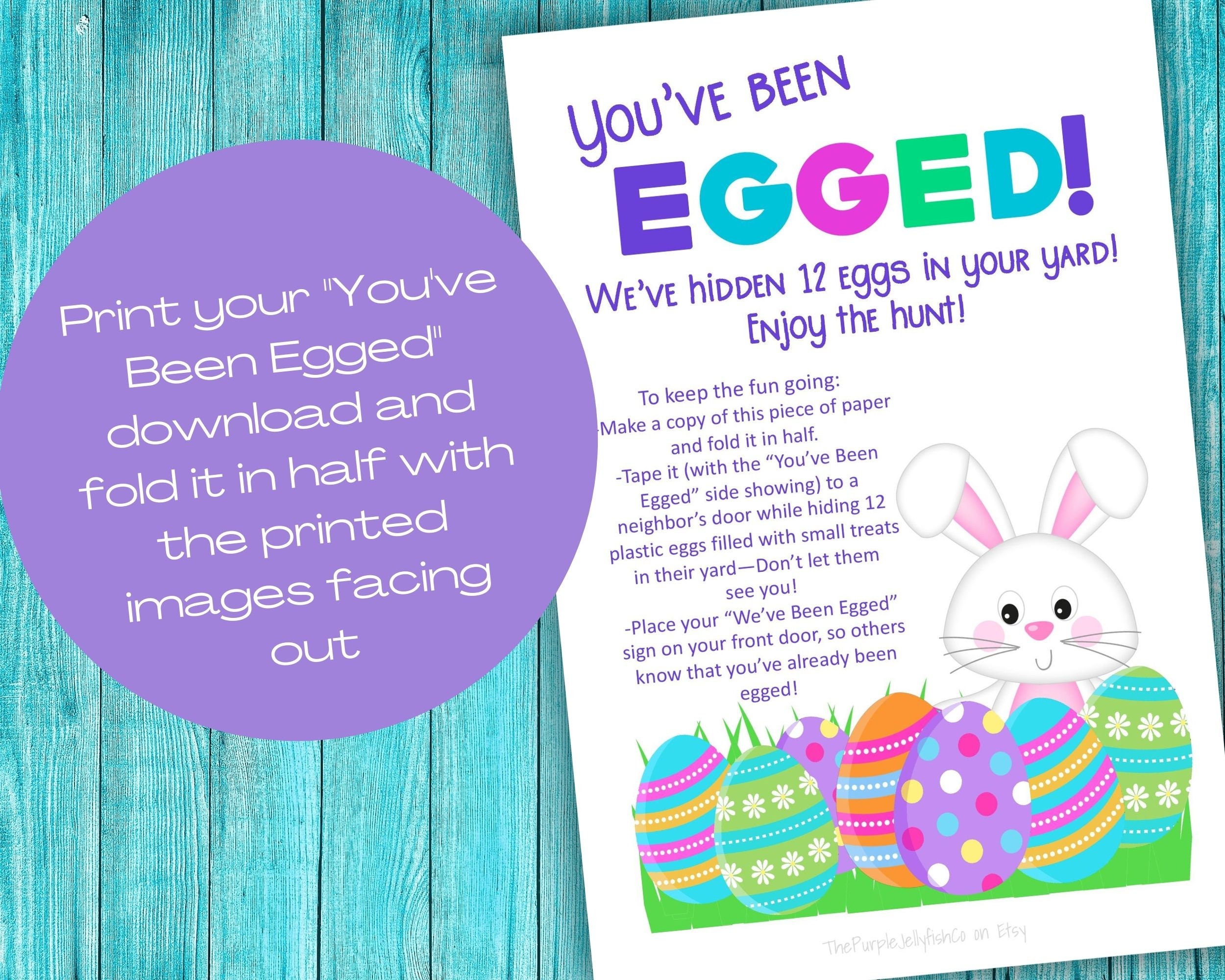 You've Been Egged, Easter Egg Hunt Printable, Easter Activity for Kids ...