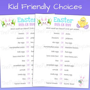 This or That Easter Game Printable, Easter Activity for Kids & Adults ...