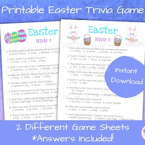 Easter Trivia Game Printable, Easter Activities for Kids & Adults ...