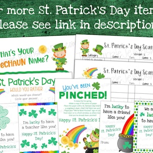 St Patricks Day Think Fast Game for Kids, St Patricks Party Idea, Saint ...
