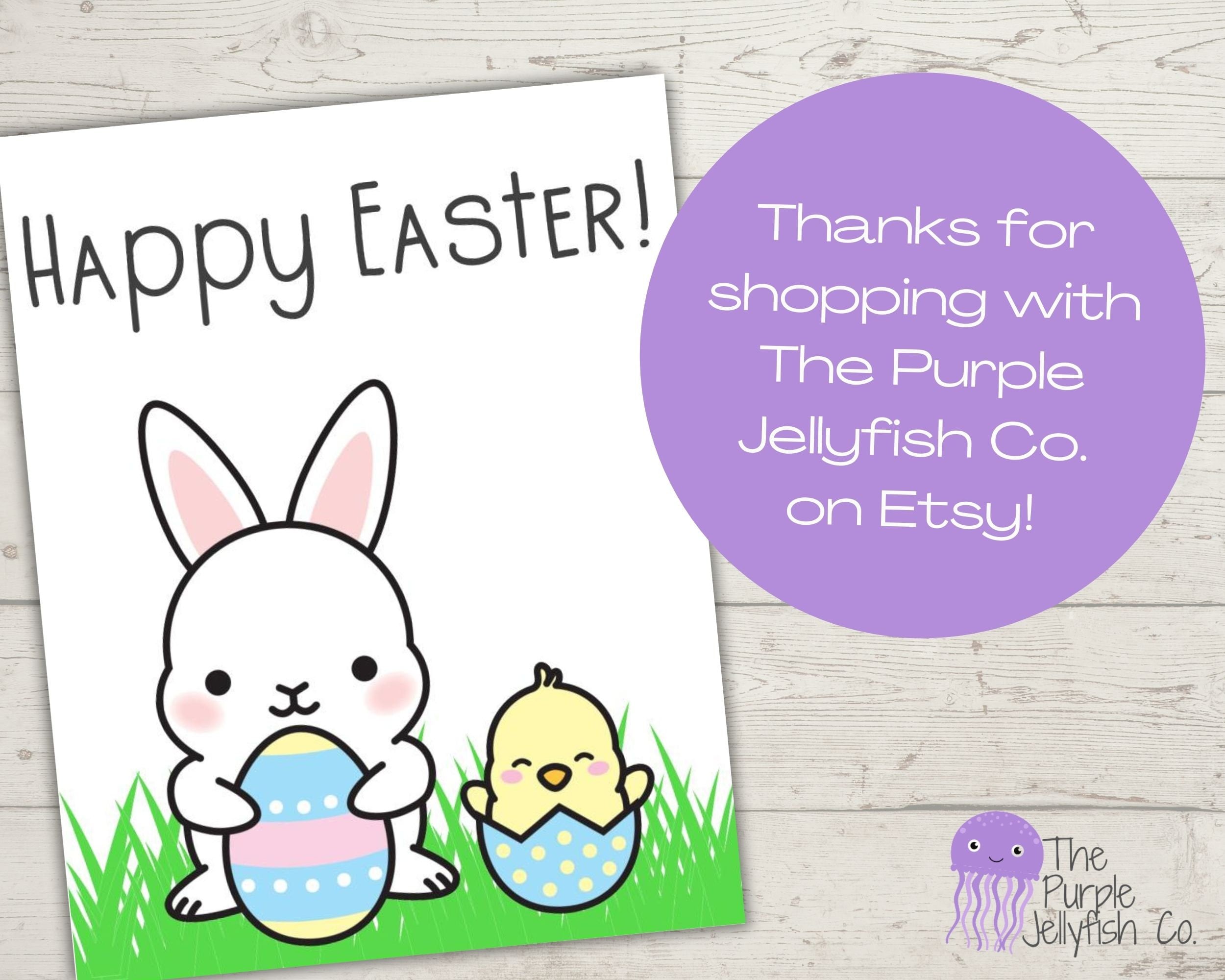 Printable Easter Gift Tags, Kawaii Easter Mini Cards, Instant Digital ...