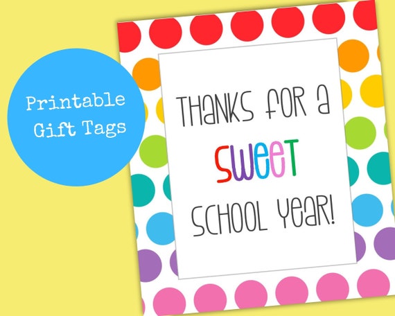 Thanks for a Sweet School Year Gift Tag Teacher Appreciation | Etsy