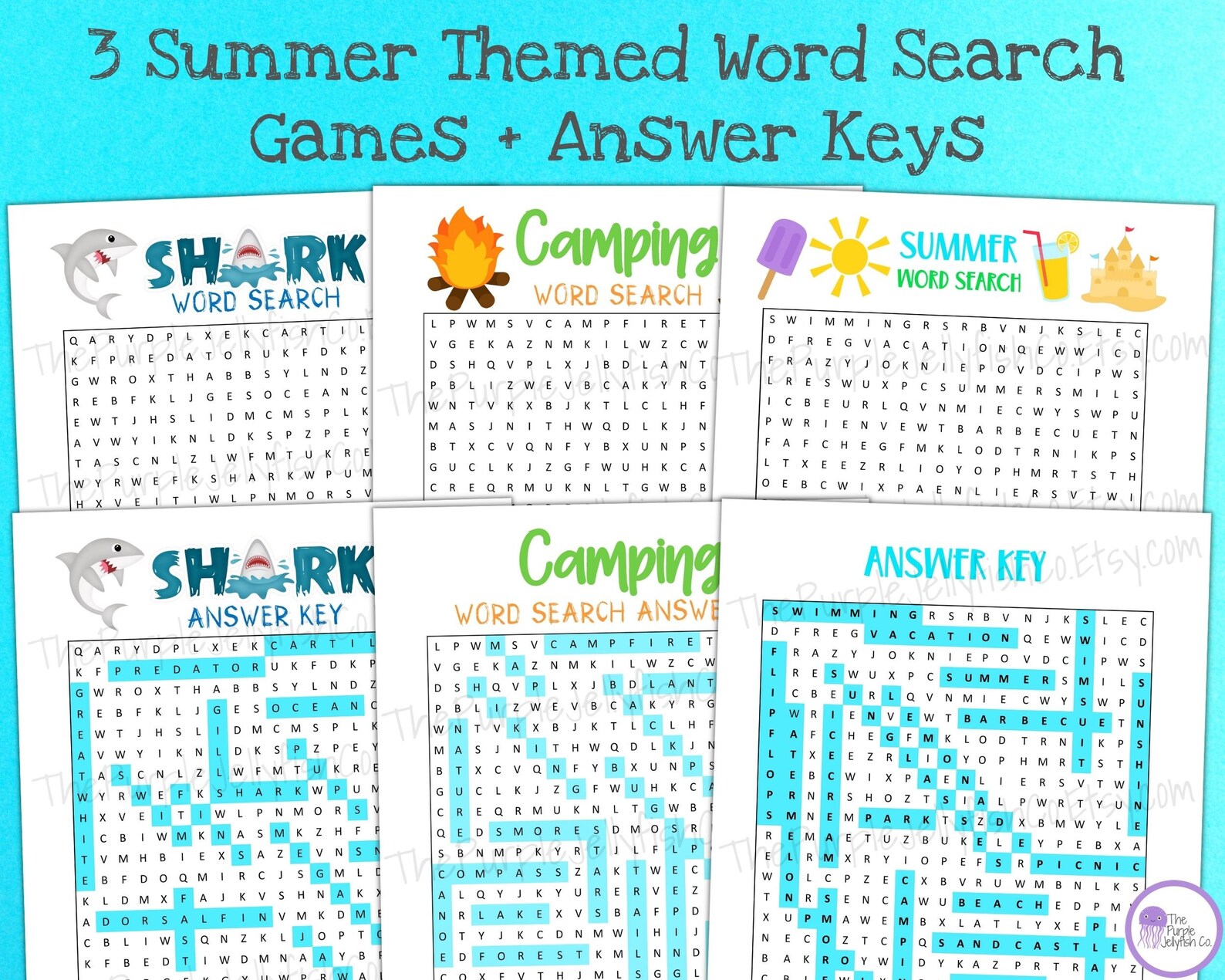 Summer Word Search Puzzles for Kids Teens Adults, Printable Summer ...