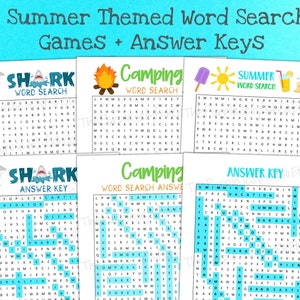 Summer Word Search Puzzles for Kids Teens Adults, Printable Summer ...