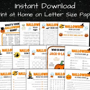 Halloween Games for Kids Printable, Halloween Party Ideas, Fun ...
