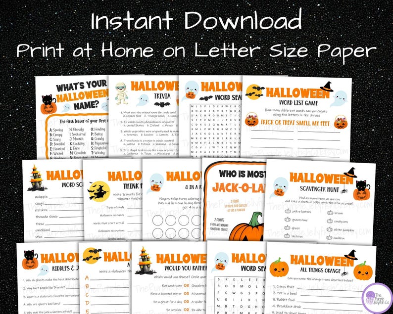 Halloween Games for Kids Printable, Halloween Party Ideas, Fun ...