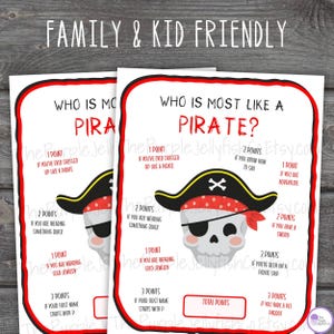 Who is Most Like a Pirate Game, Talk Like a Pirate Day Activity for ...