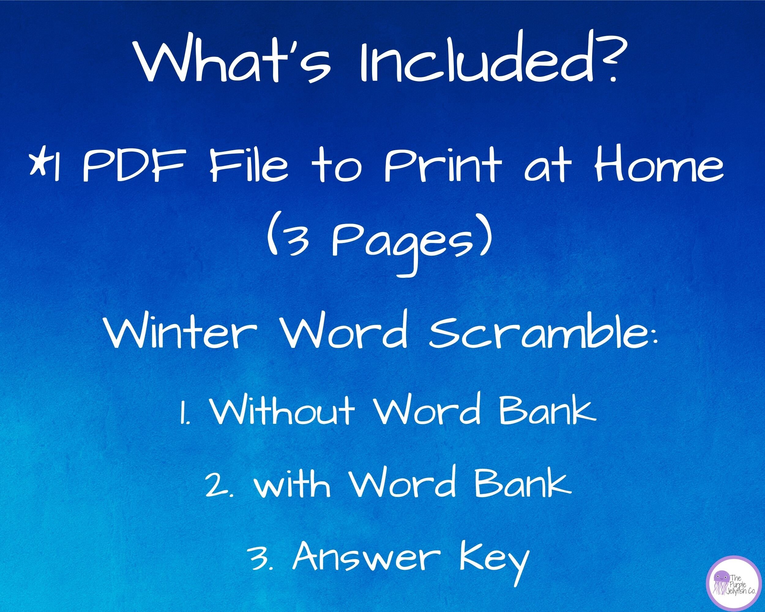Winter Word Scramble, Printable Winter Activities for Kids & Adults ...