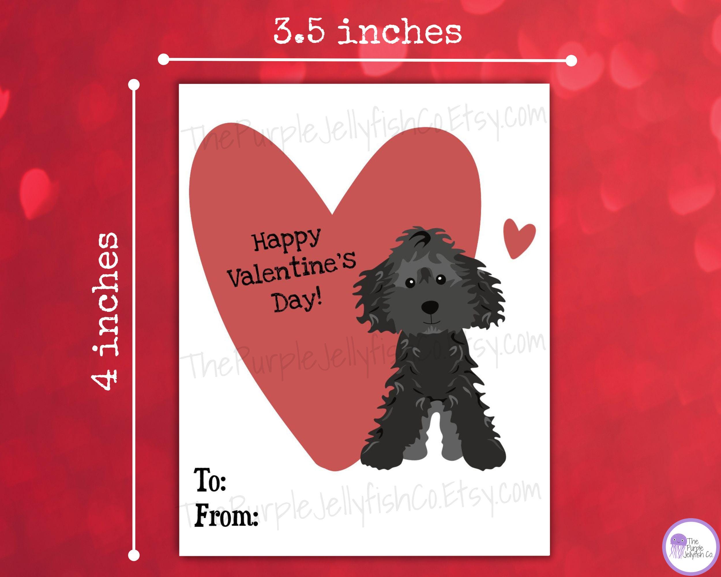 Puppy Valentine Cards Printable Dog Valentine's Day Gift Tag, School ...