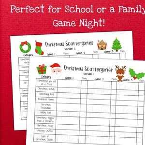 Christmas Scattergories for Kids, Christmas Games Printable for Family ...
