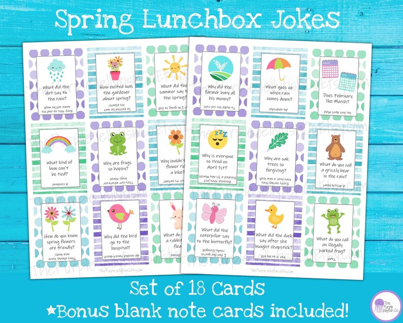 Spring Lunchbox Jokes, Printable Lunchbox Notes, Easter Lunch Box Jokes ...
