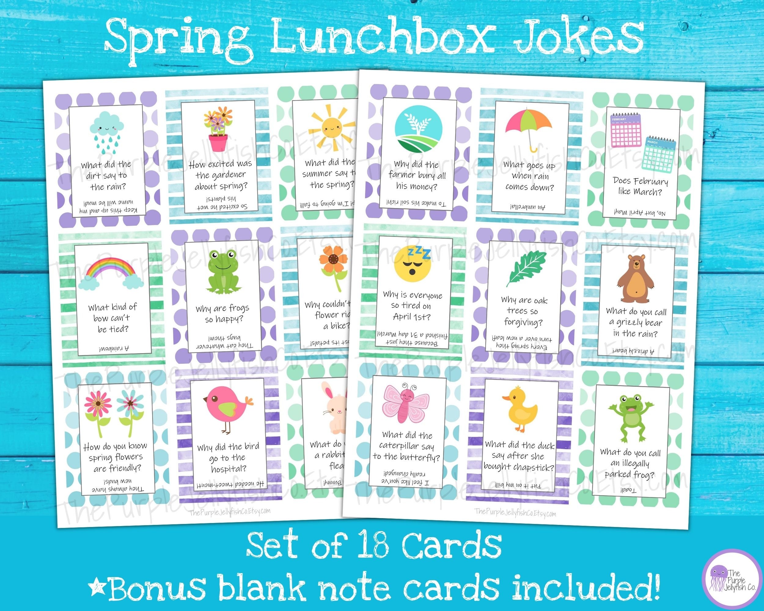 Spring Lunchbox Jokes, Printable Lunchbox Notes, Easter Lunch Box Jokes ...