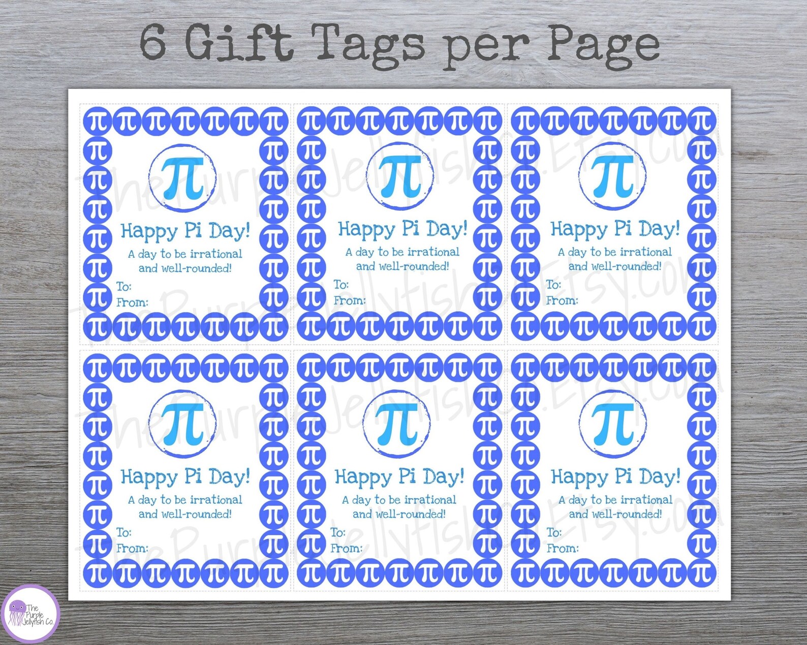 Pi Day Gift Tag, Printable Pi Day Card for Teachers, Pi Day Idea for ...