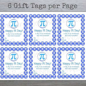 Pi Day Gift Tag, Printable Pi Day Card for Teachers, Pi Day Idea for ...