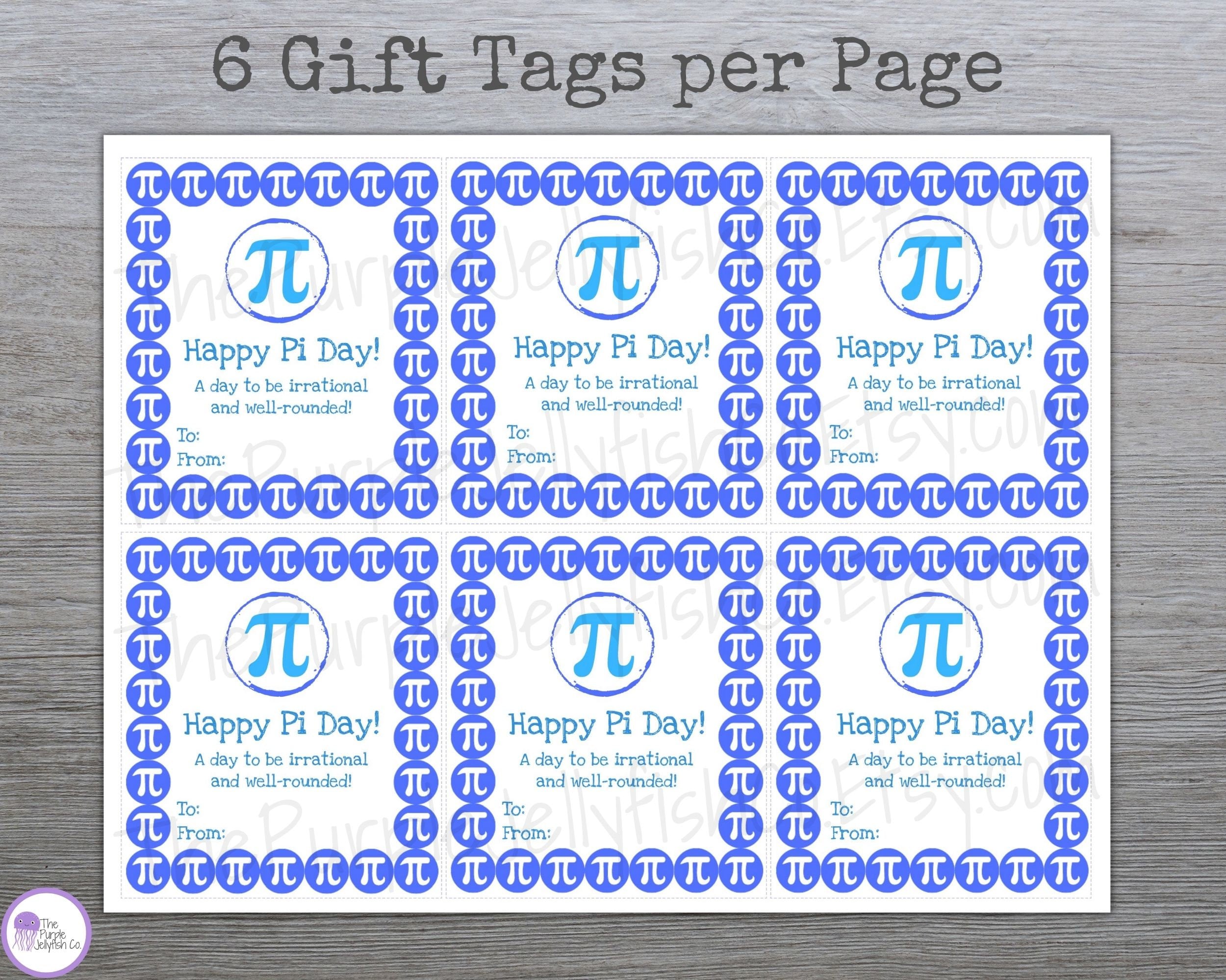 Pi Day Gift Tag, Printable Pi Day Card for Teachers, Pi Day Idea for ...