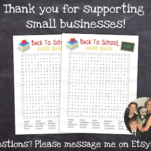 Back to School Word Search, First Day of School Activity, Printable ...