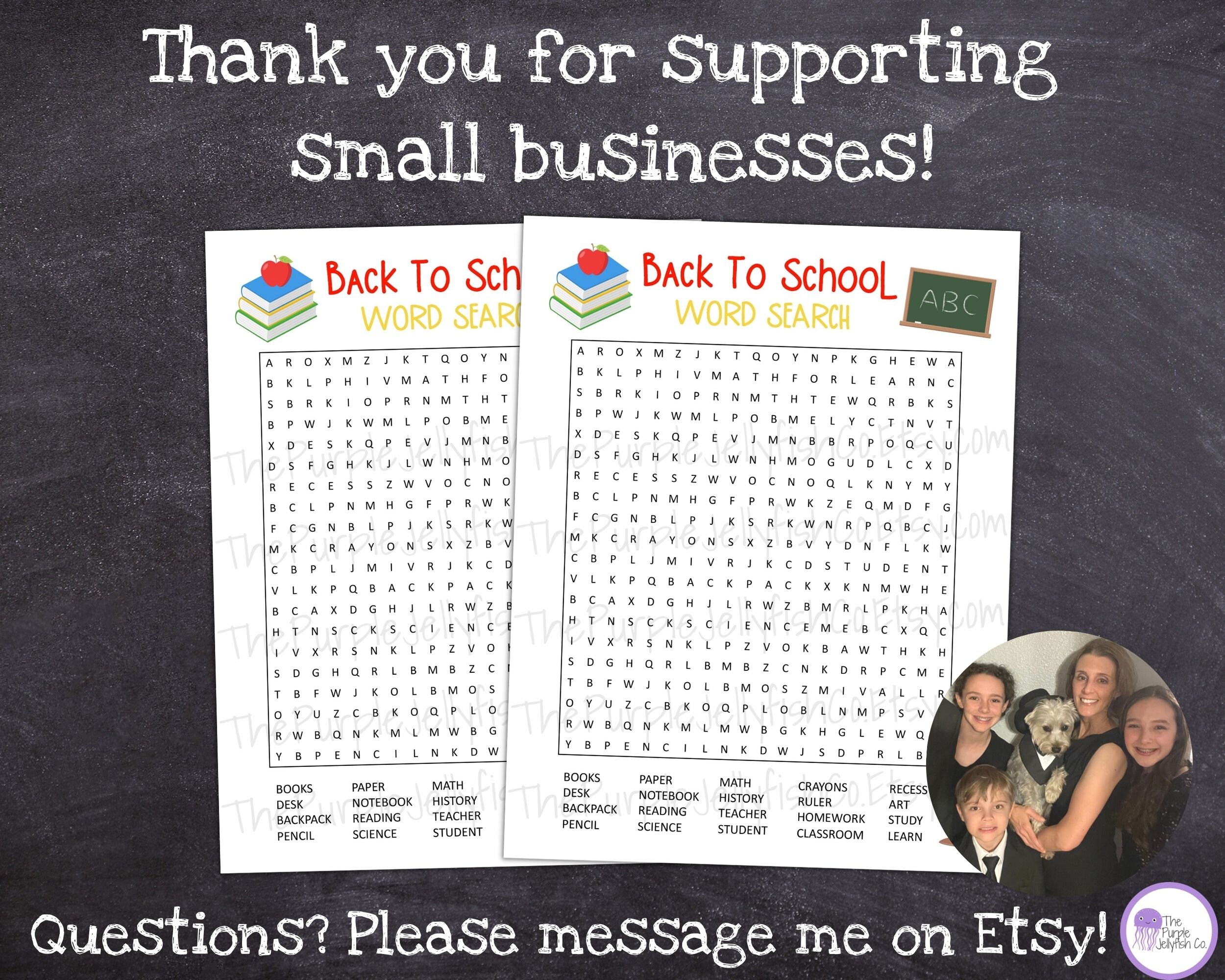 Back to School Word Search, First Day of School Activity, Printable ...