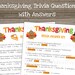 Thanksgiving Trivia Game, Printable Thanksgiving Activity for Kids ...