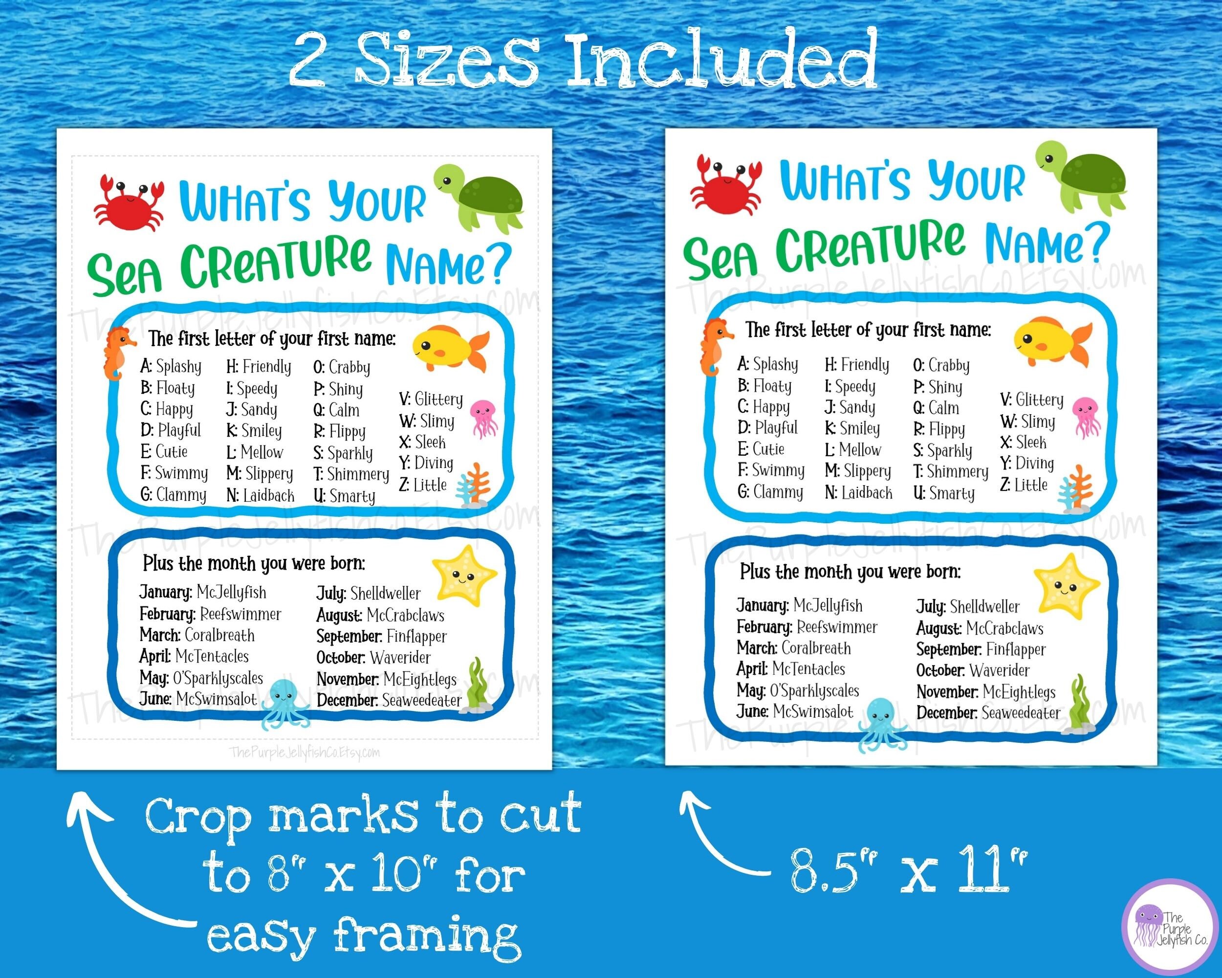 Under the Sea Name Game, Ocean Theme Party Decor, Under the Sea Party ...