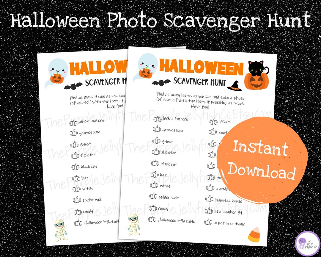 Halloween Scavenger Hunt Printable, Photo Scavenger Hunt for Teens ...