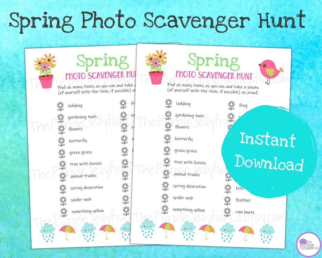 Spring Scavenger Hunt for Kids, Photo Scavenger Hunt for Teens and ...