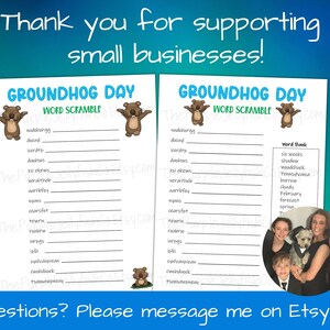 Groundhog Day Word Scramble for Kids, Printable Groundhog Activity ...