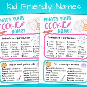 What's Your Cookie Name Game Sign and Name Tags, Cookies and Milk ...