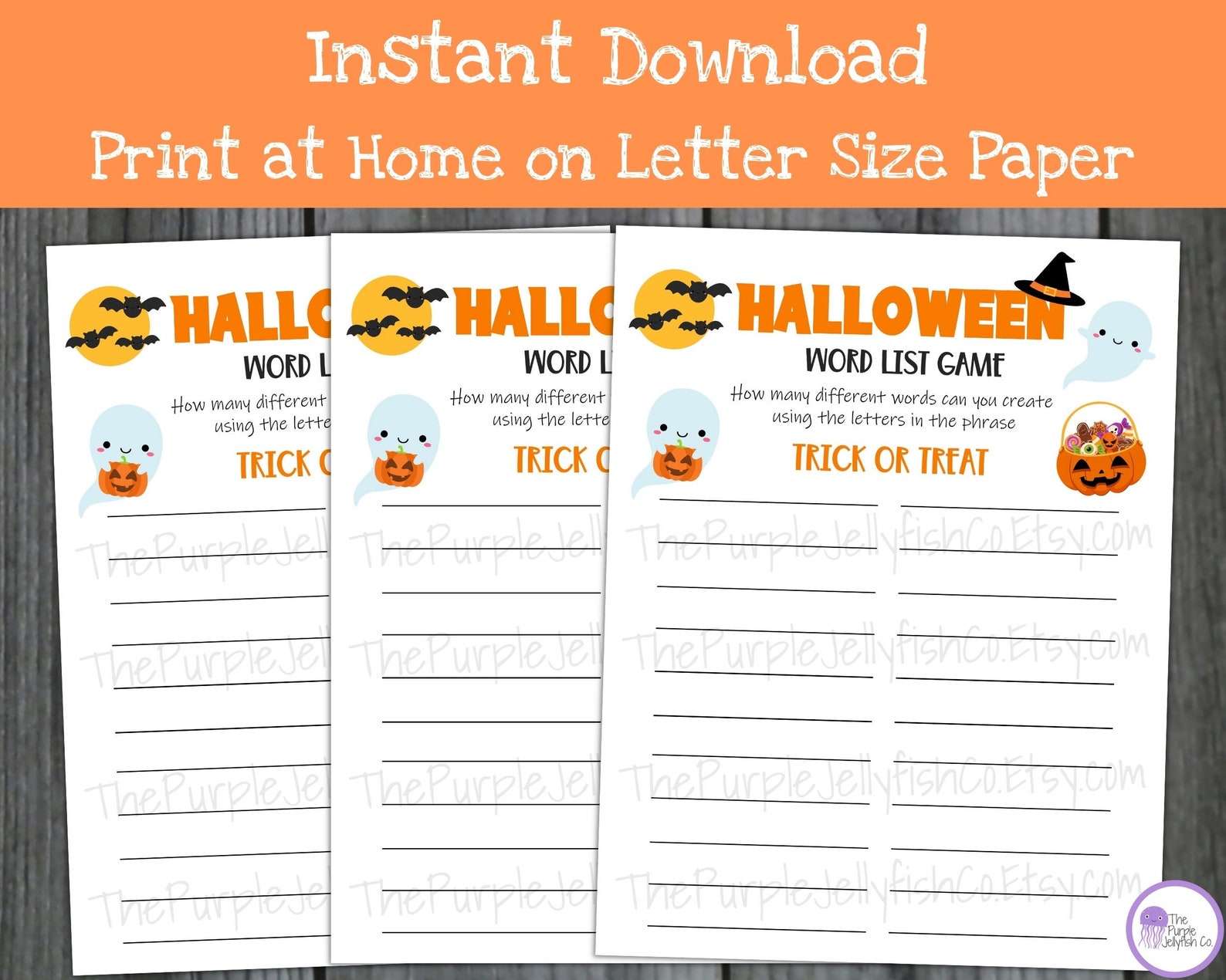Halloween Word List Game, Printable Halloween Game for Kids, Fun ...