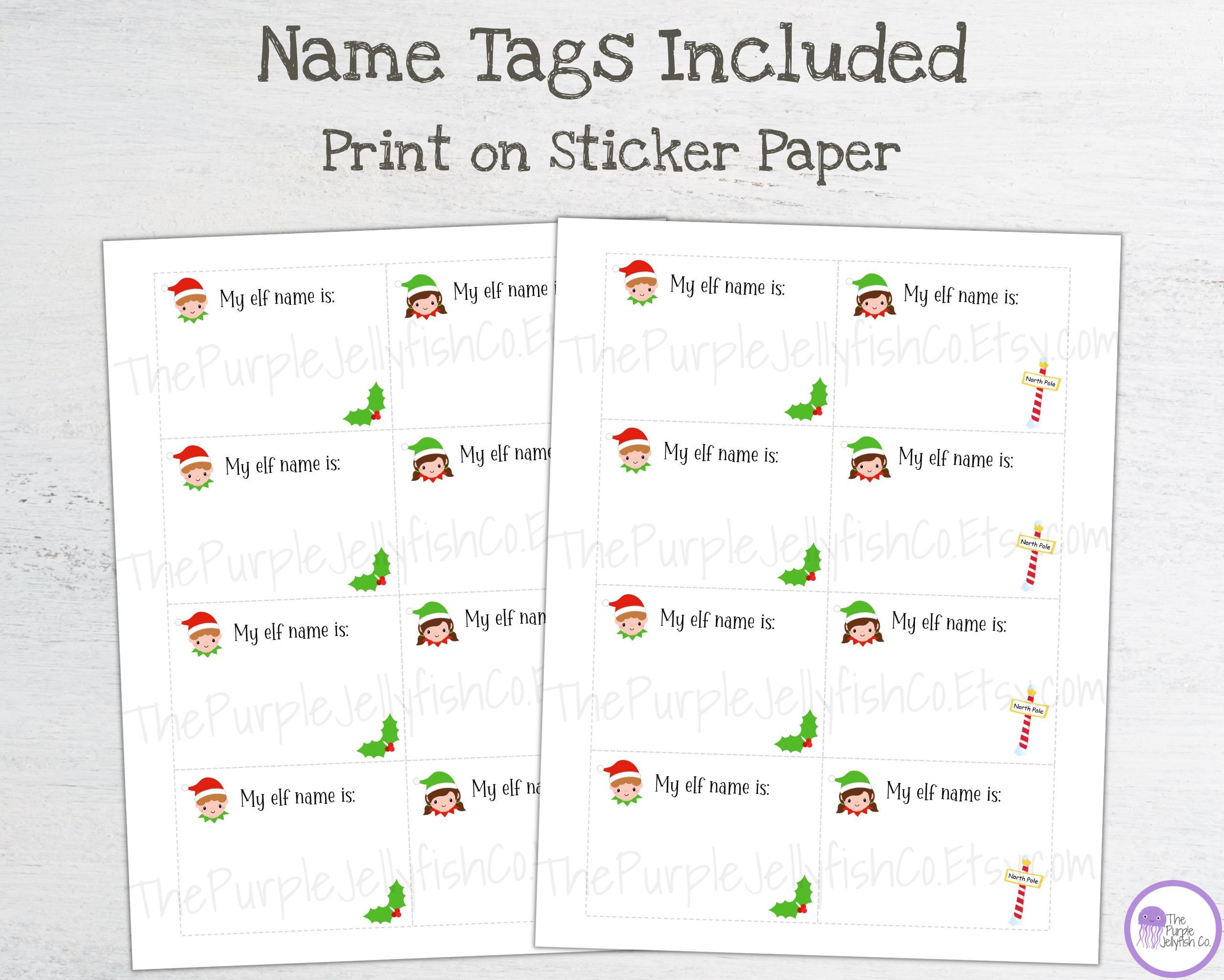 Elf Name Game Name Tags, Christmas Activity for Kids, What's Your Elf ...