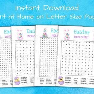 Easter Word Search Printable, Spring Activities for Kids & Adults ...