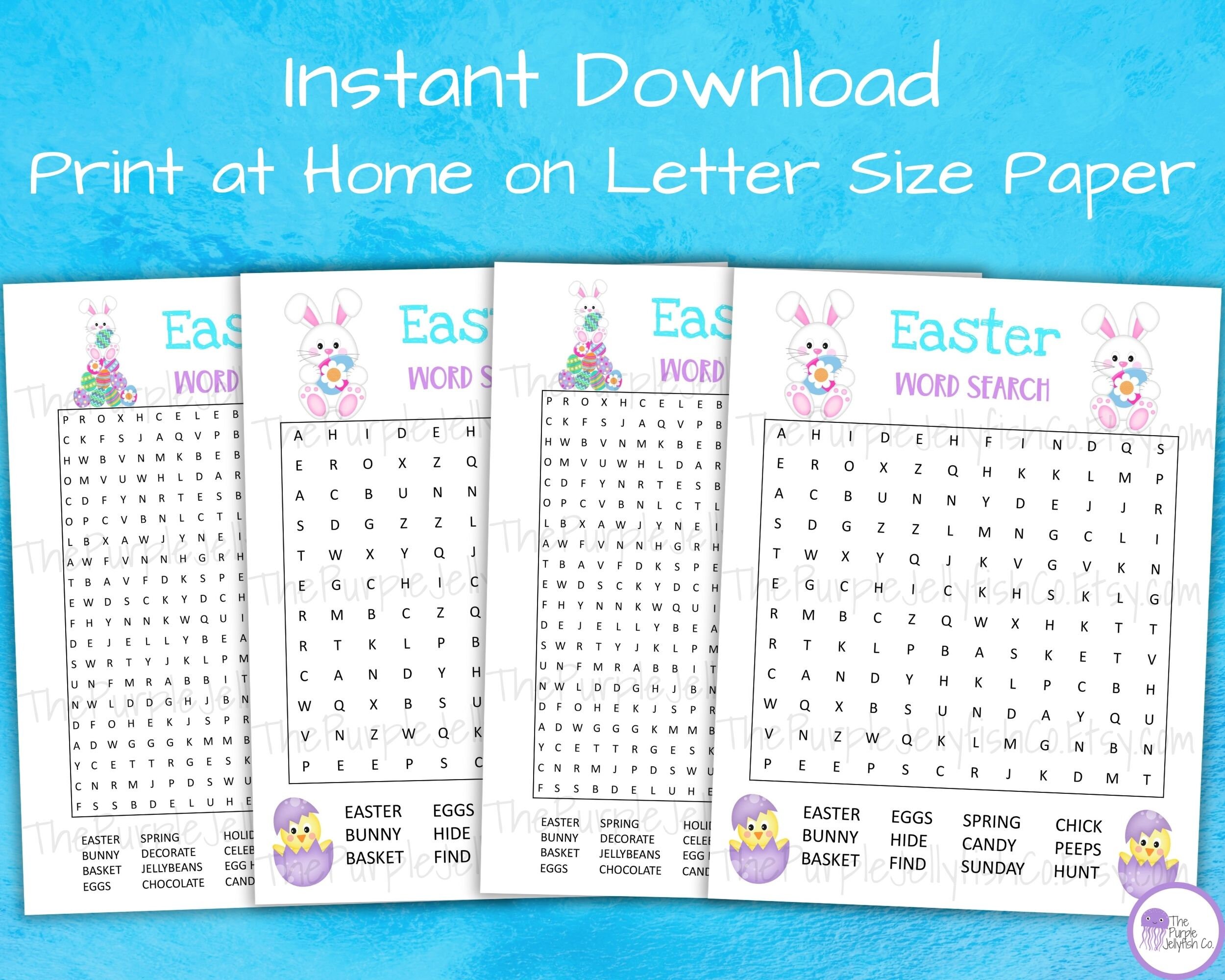 Easter Word Search Printable, Spring Activities for Kids & Adults ...