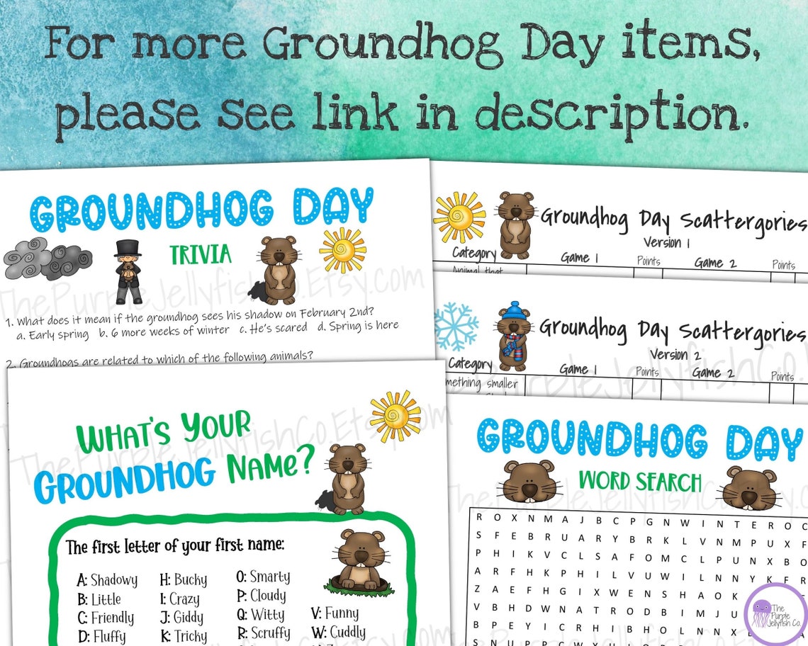Groundhog Day Jokes, Printable Game for Groundhog Day, Groundhog ...