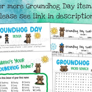 Groundhog Day Jokes, Printable Game for Groundhog Day, Groundhog ...