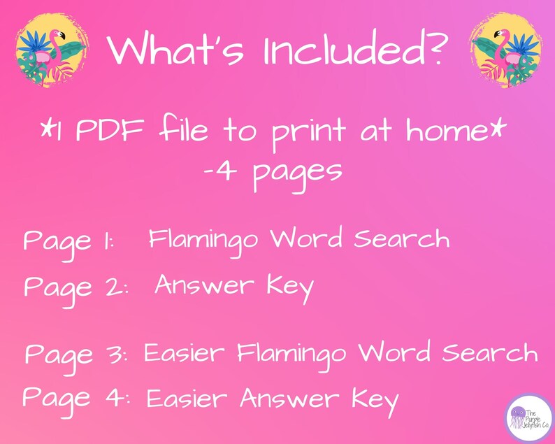 Flamingo Word Search Puzzle Printable Game for Kids & Adults, Flamingo ...