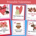 Woodland Animal Valentines Printable, Cute Animal Valentines Day Cards ...