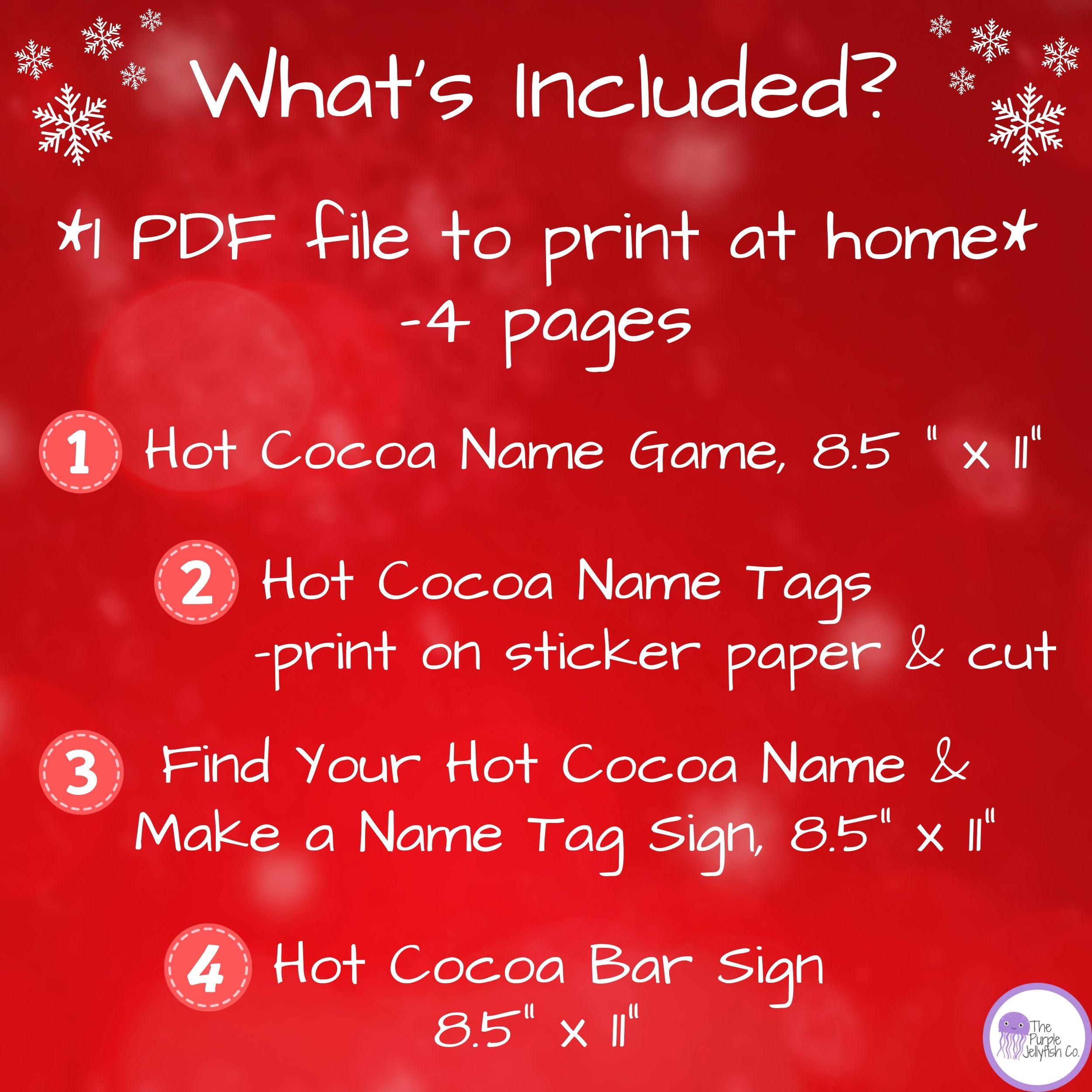 Hot Cocoa Bar Printable Hot Chocolate Bar Sign, Whats Your Hot Cocoa ...