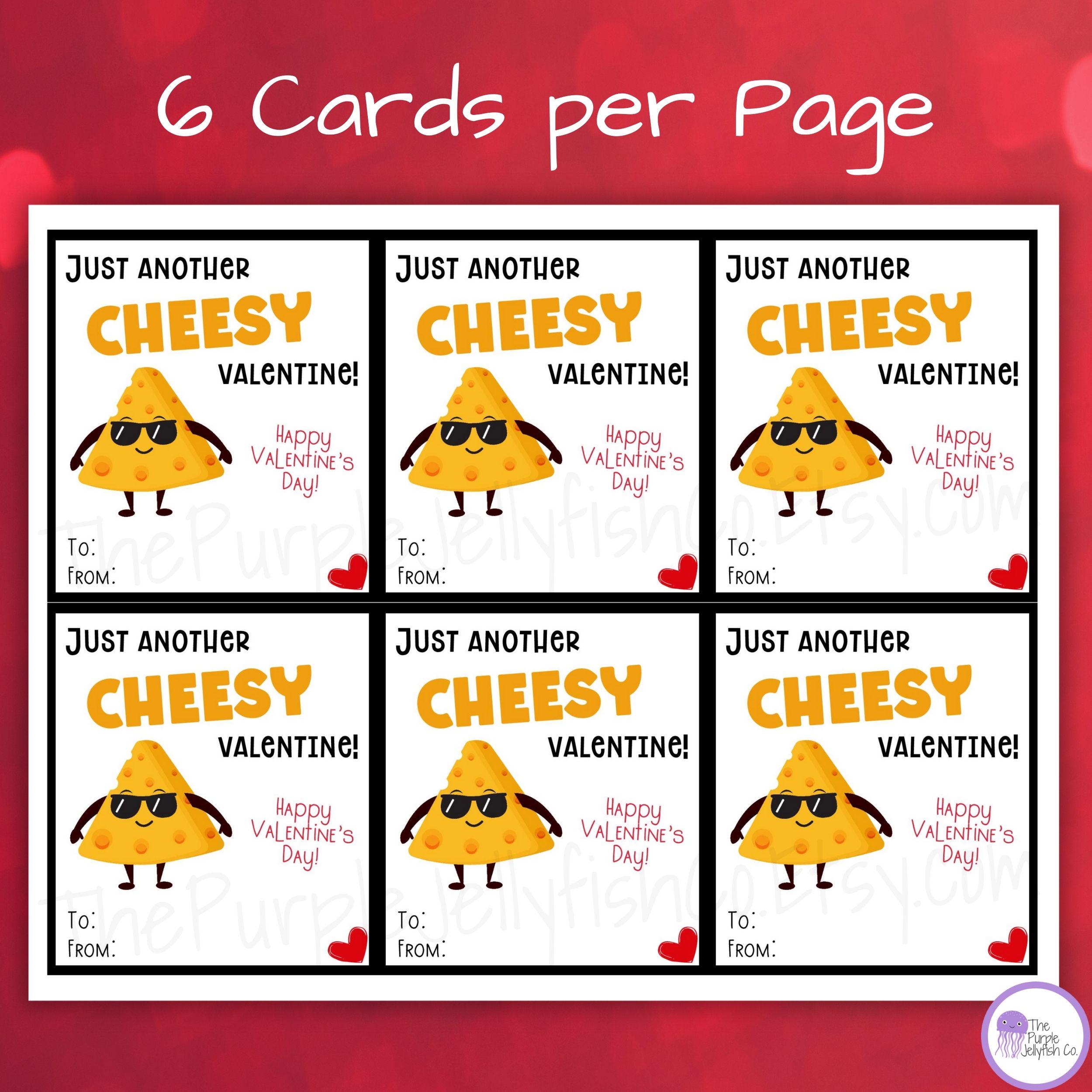 Cheesy Valentines for Kids Classroom Valentine Exchange, Class ...