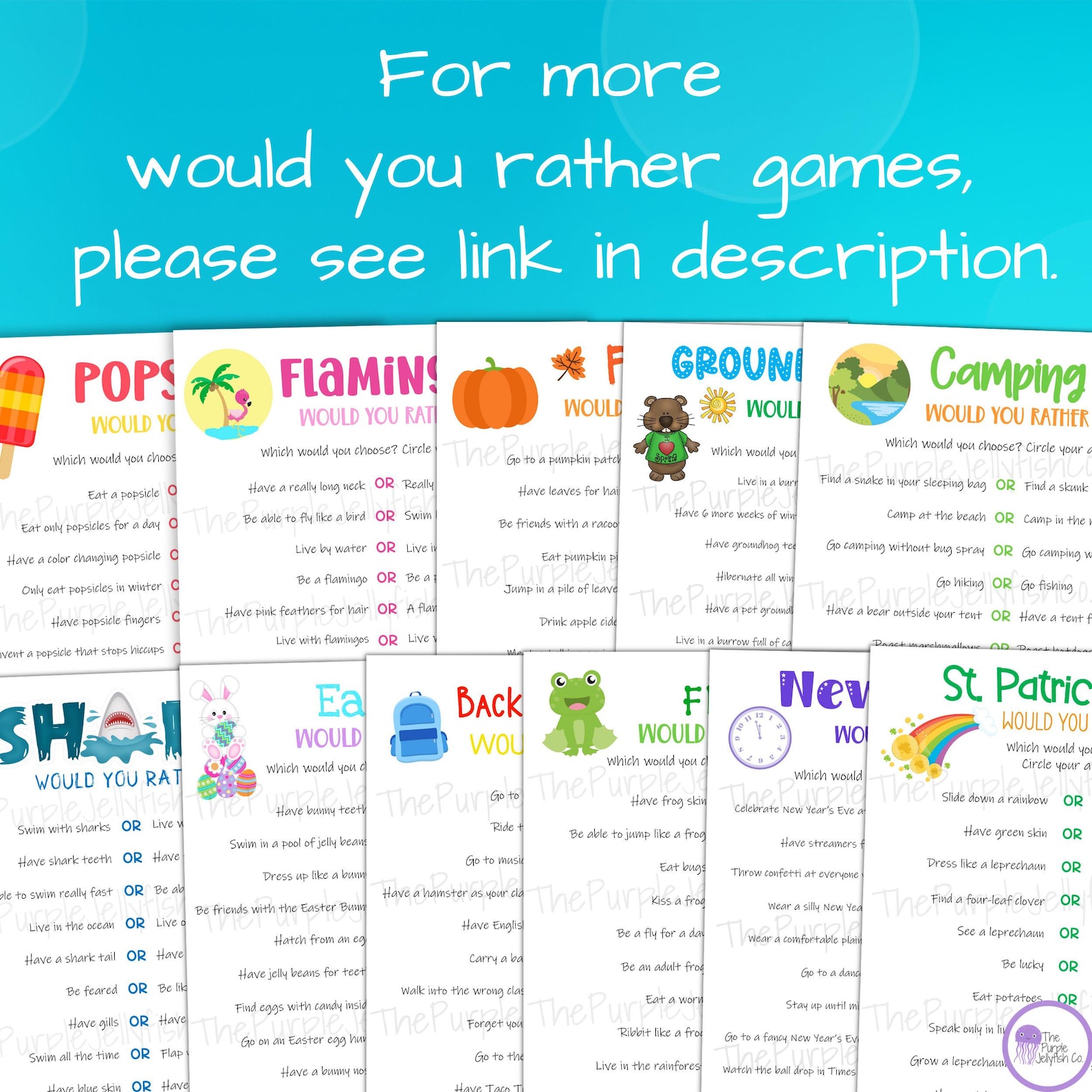 Summer Would You Rather Game Printable Kids Activity, Fun Summer Party ...