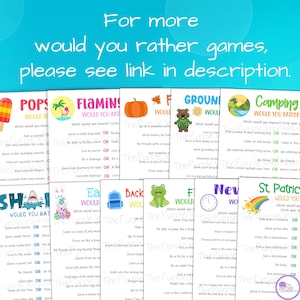 Summer Would You Rather Game Printable Kids Activity, Fun Summer Party ...