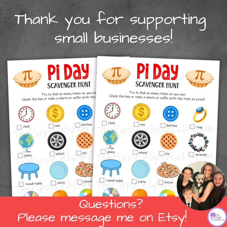 Pi Day Scavenger Hunt for Kids, Pi Day Party Game, Math Pi Day Activity ...