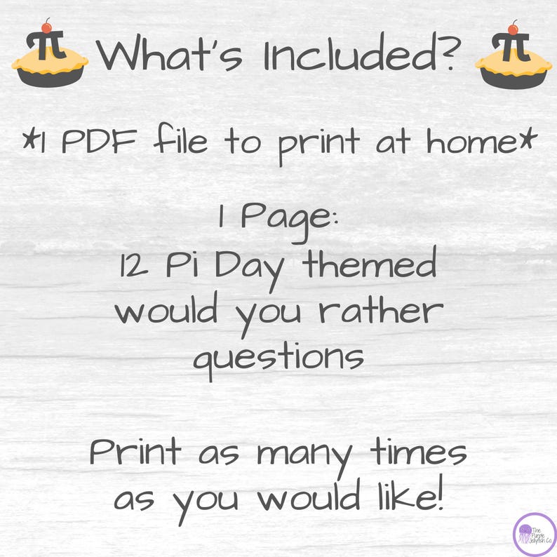 Pi Day Would You Rather Questions for Kids, This or That Game, Pi Day ...