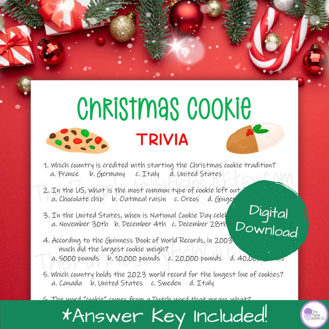 Christmas Cookie Trivia, Cookie Decorating Party, Christmas Cookie ...
