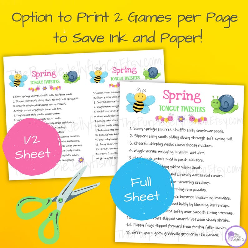 Spring Tongue Twisters for Kids, Printable Spring Speech Language Game ...