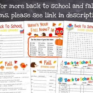 What's Your Back to School Name Game, First Day of School Activity ...