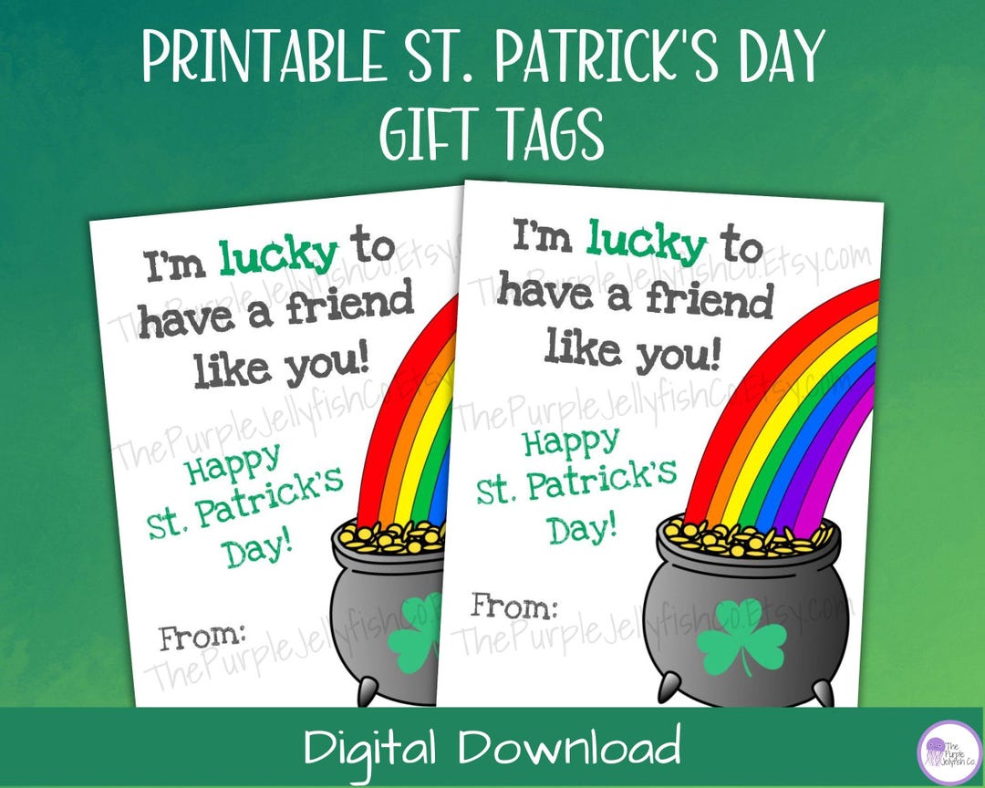 St Patricks Day Gift Tags Printable, Kids St. Patrick's Day Cards ...