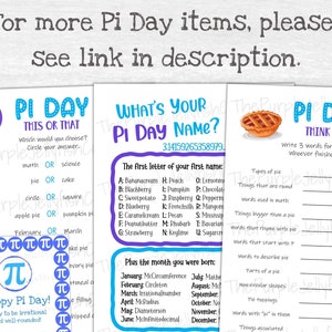 Pi Day Gift Tag Printable, Pi Day Card for Teachers, Pi Day Idea for ...