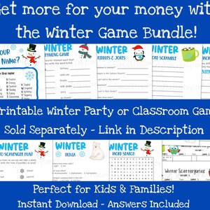 Winter Scattergories for Kids, Christmas Games for Group, Scattergories ...