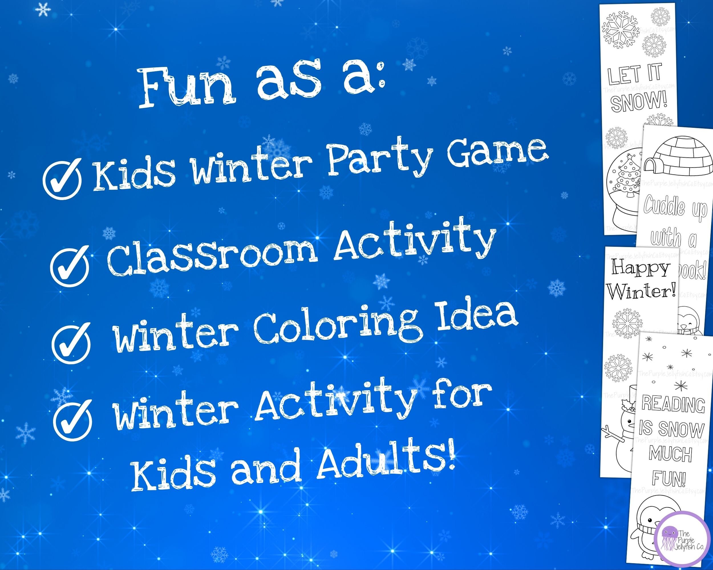 Winter Coloring Bookmark, Color Your Own Bookmarks, Christmas Activity ...