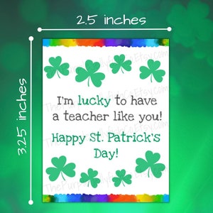 Lucky to Have You Teacher St. Patrick's Day Gift Tags Printable, St ...