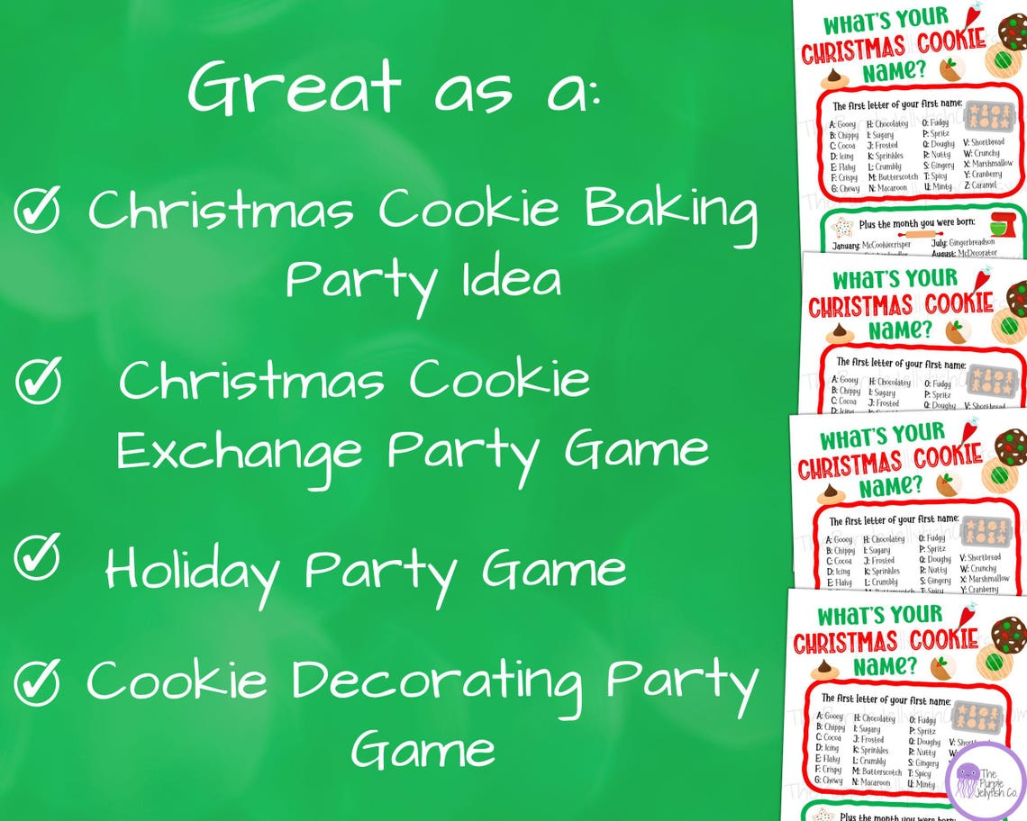 What's Your Christmas Cookie Name Game Printable, Christmas Cookie ...